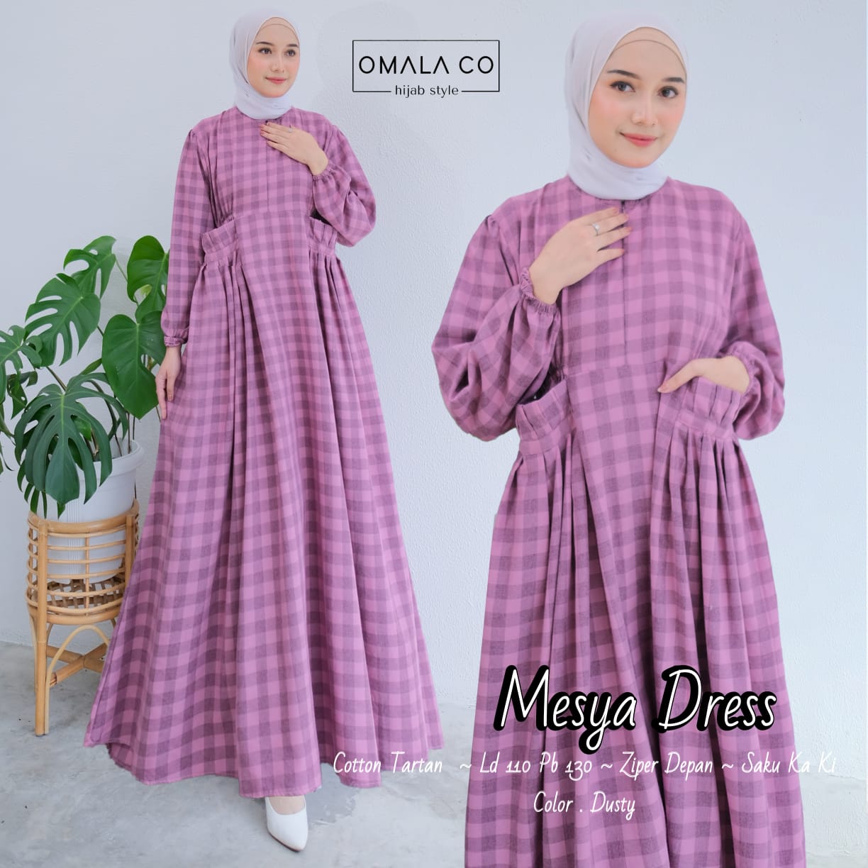Gamis Couple ibu dan anak motif square – Butik Destira