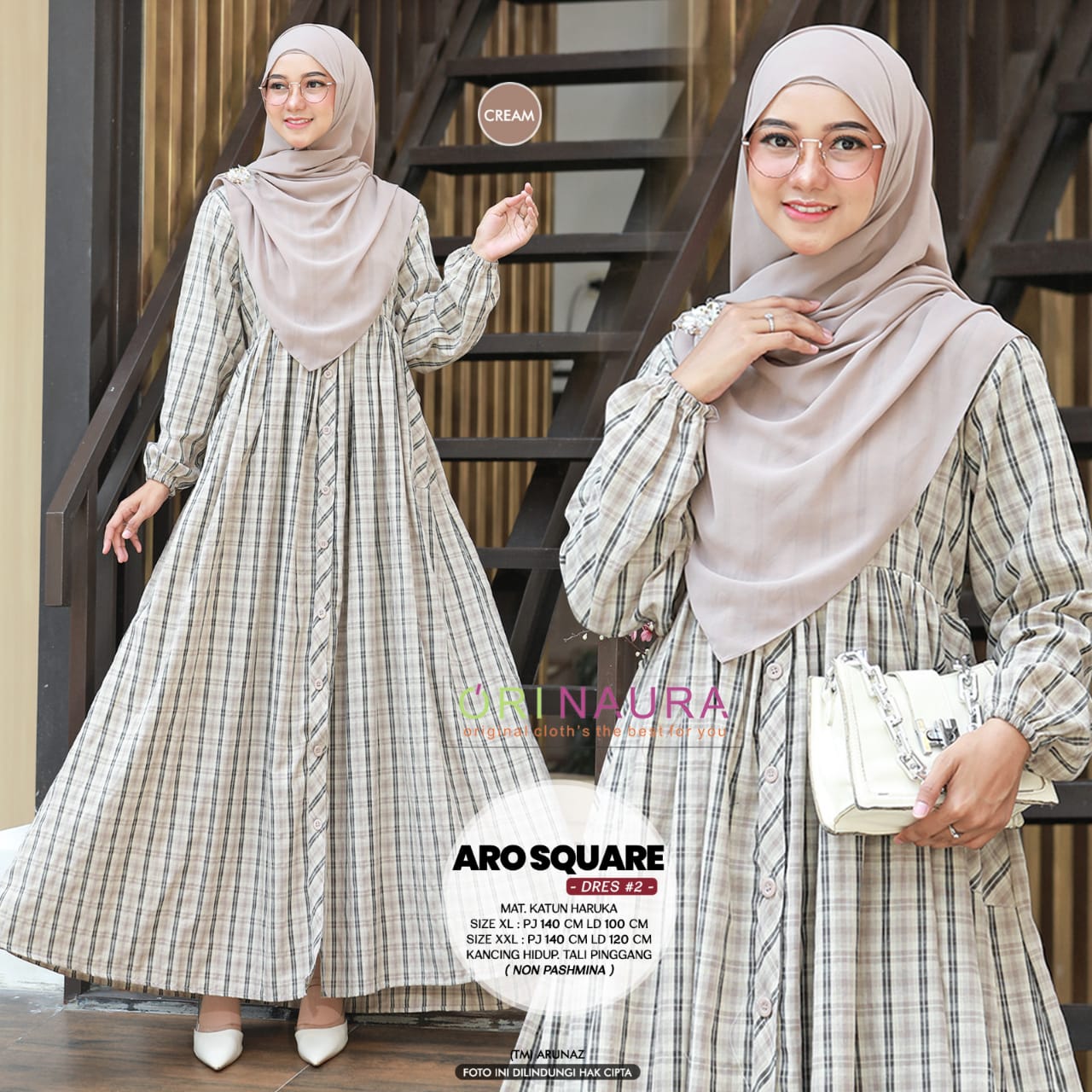 Aro Square Dress ori Naura – Butik Destira