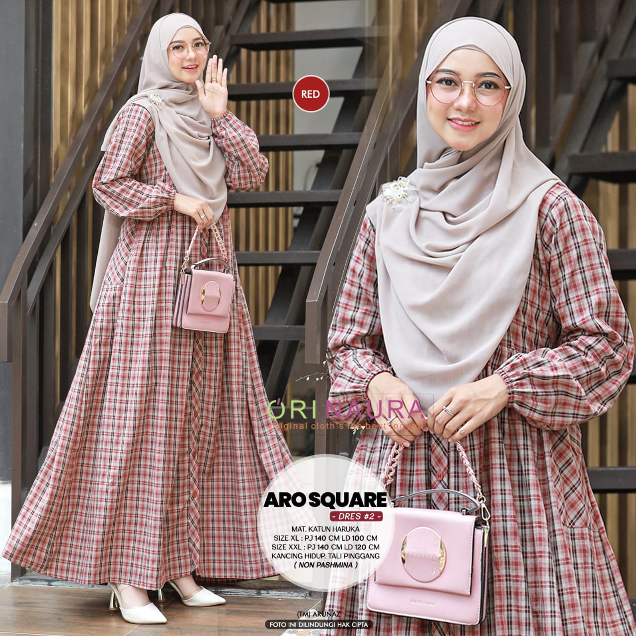 Aro Square Dress ori Naura – Butik Destira